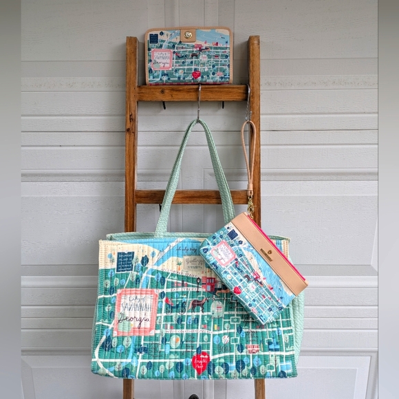 Spartina 449 | Bags | Spartina 449 Savannah Georgia City Map Print Tote ...